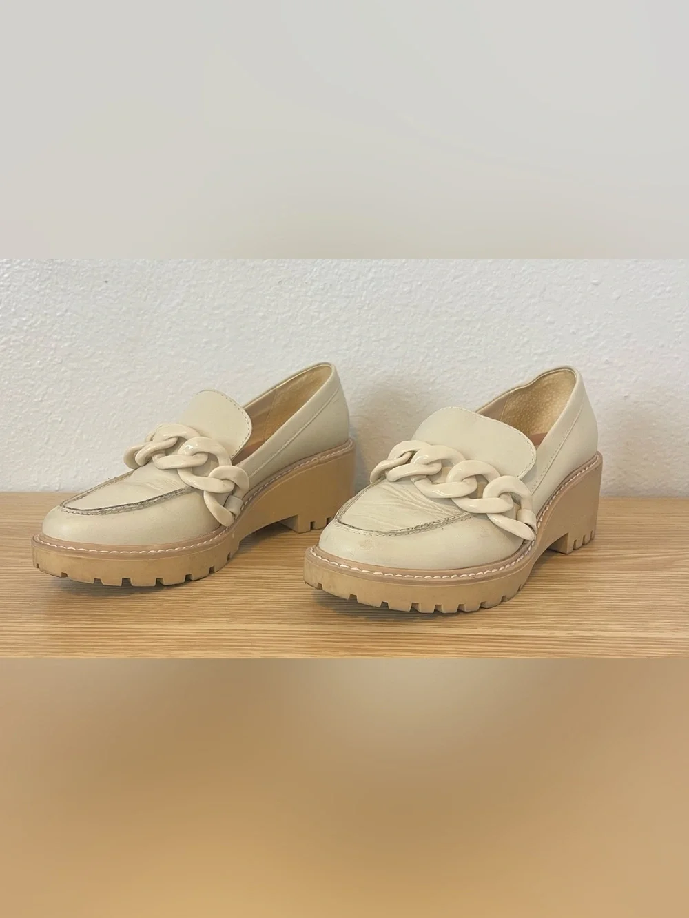 Dolce Vita | Shoes | Dolce Vita Cream Chainlink Lug Loafers With Tan ...
